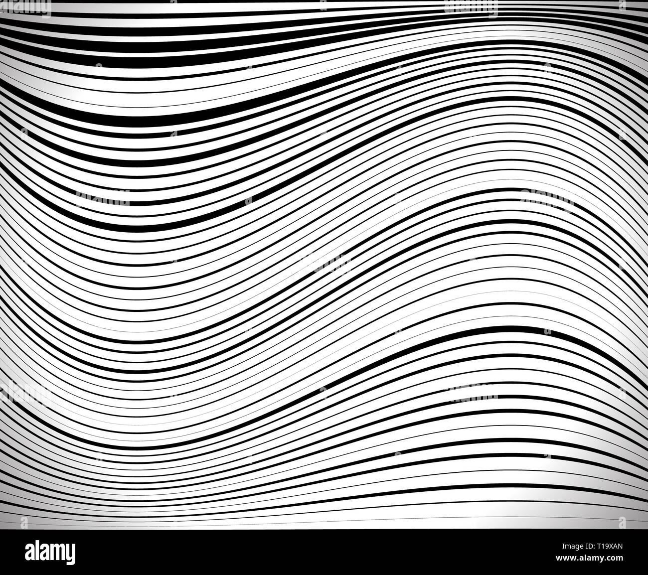 Horizontal lines / stripes pattern or background with wavy, curving ...