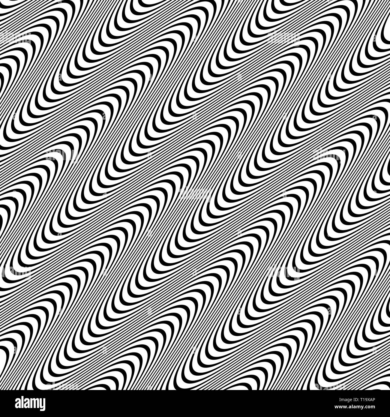 Abstract, undulating lines. Vector background with dynamism Stock Photo ...