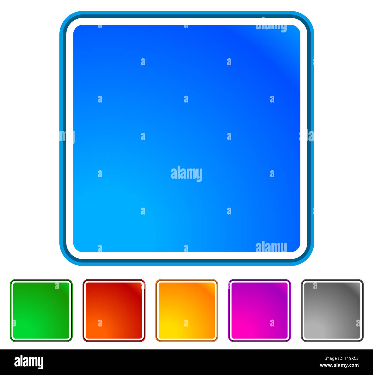 Empty button, icon background in 6 colors Stock Photo - Alamy