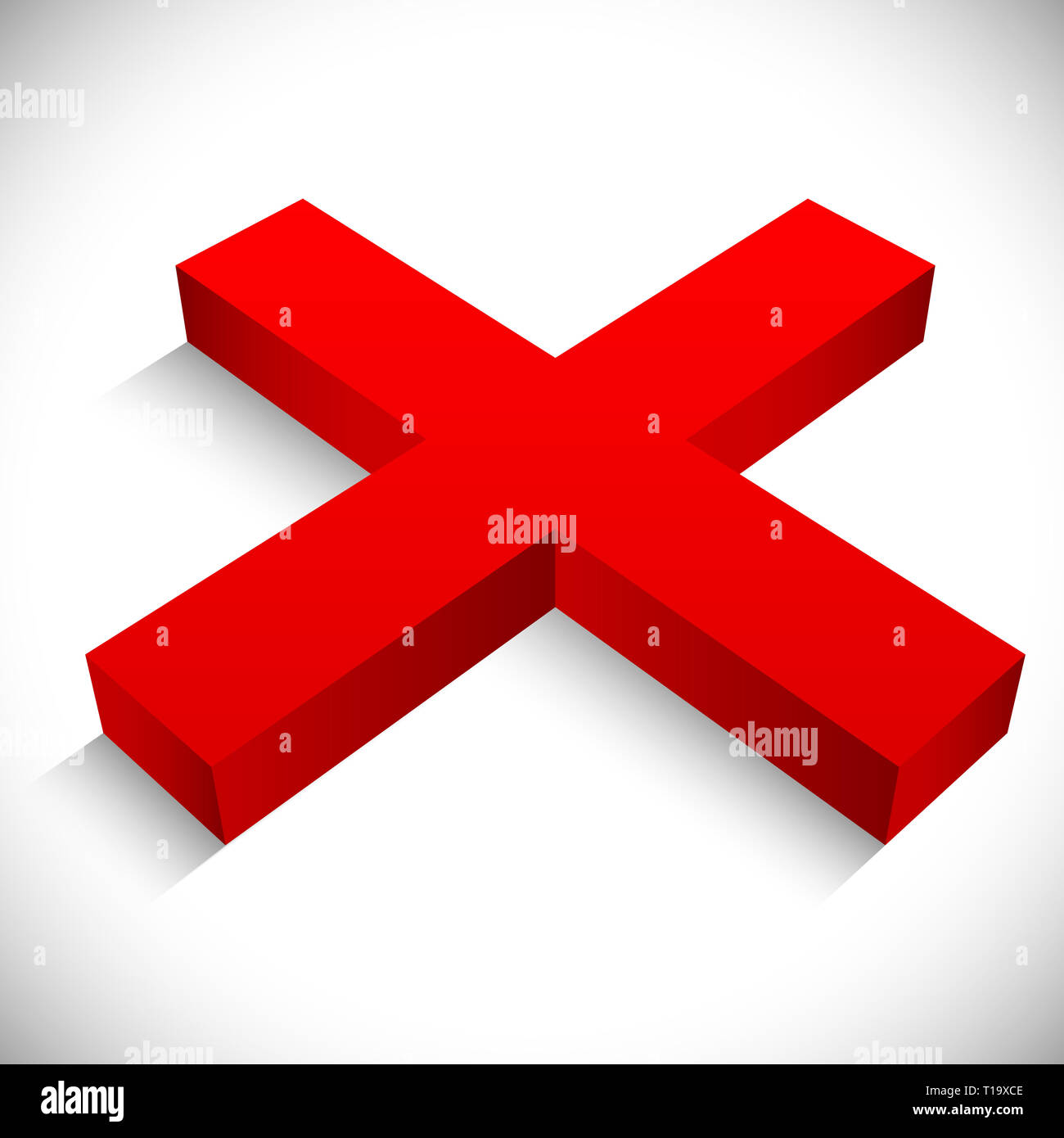 Red X shape. Removal, incorrect, faliure, negativity concepts Stock ...