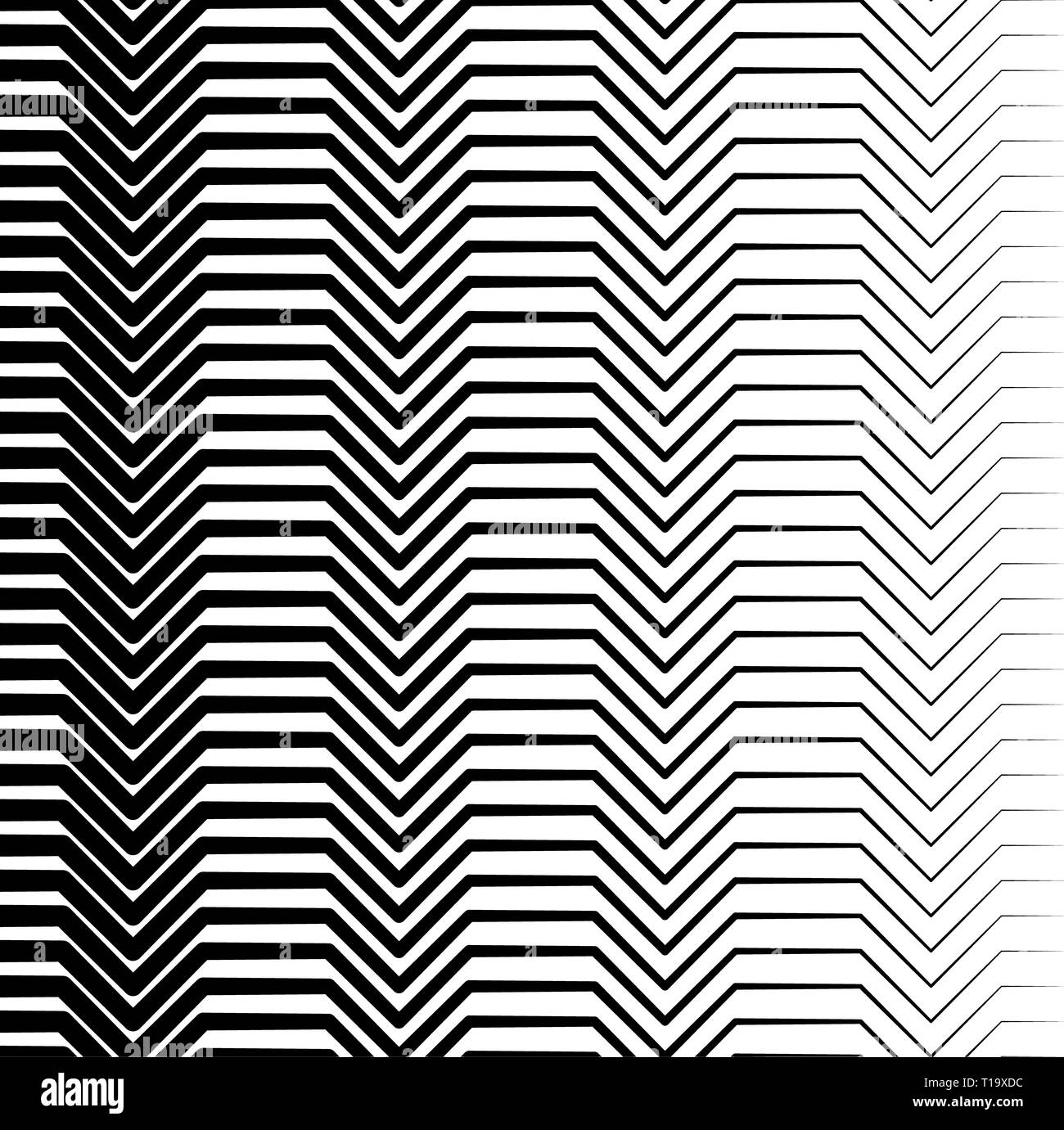Black and white horizontal zigzag lines abstract pattern. Seamlessly ...