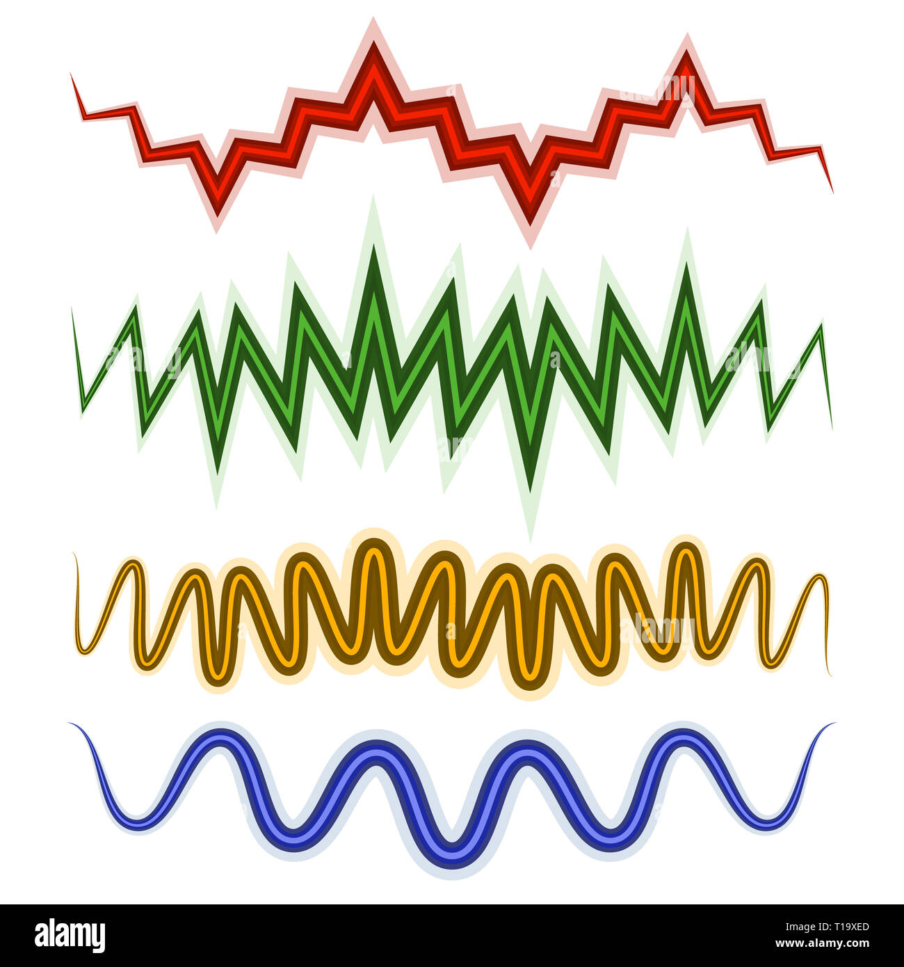 Set of wavy lines Stock Photo - Alamy