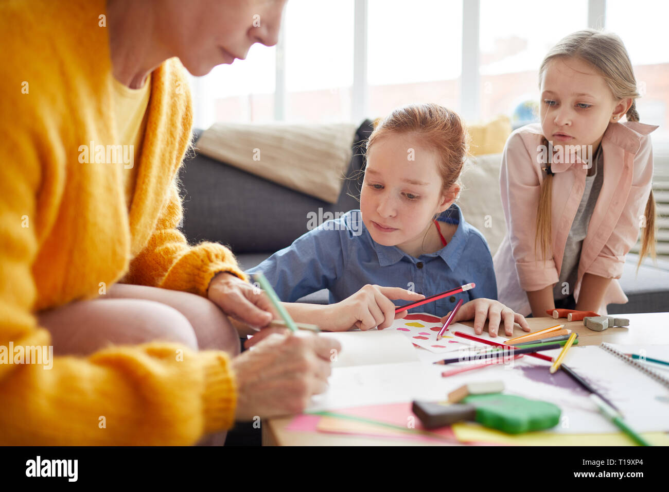 Children Making Handmade Cards Stock Photo - Alamy