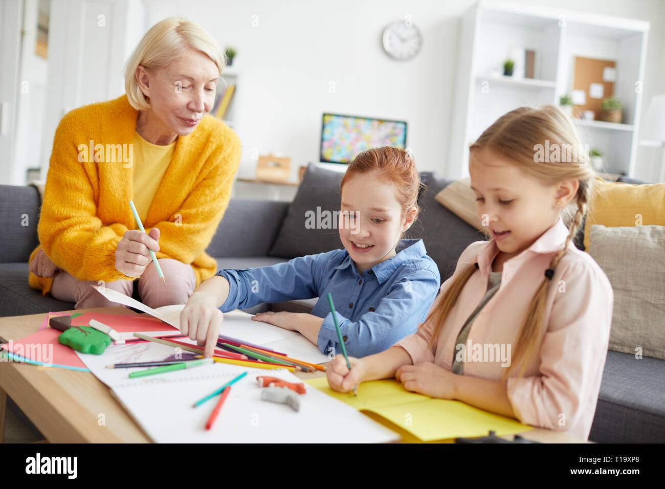 Woman making cards craft hi-res stock photography and images - Alamy