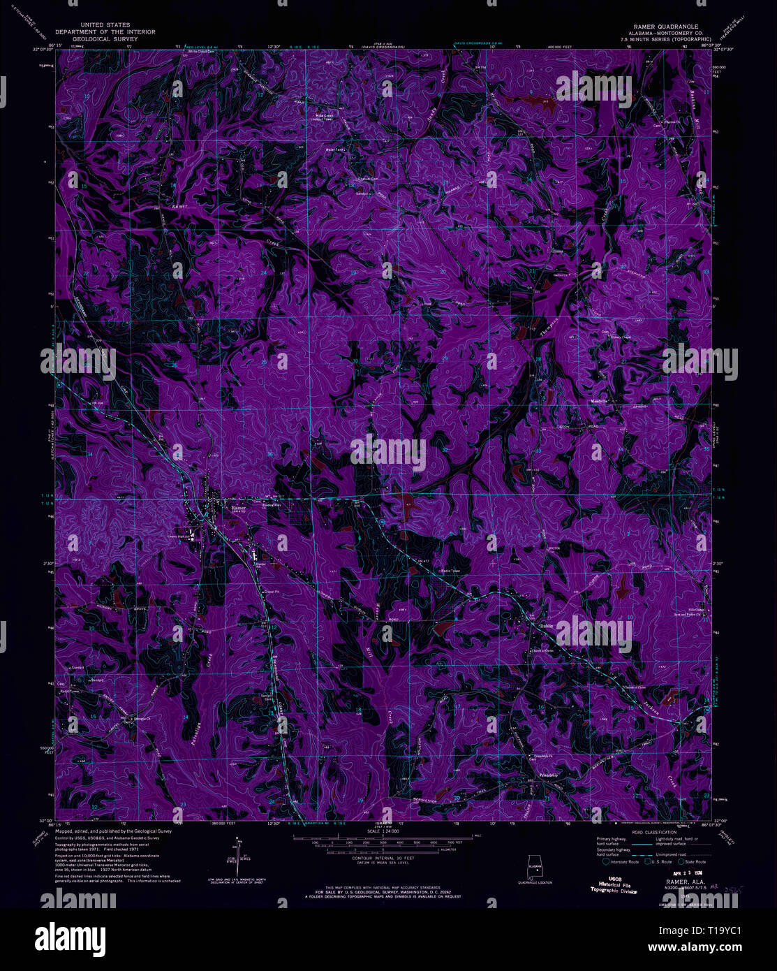 Ramer alabama map hi-res stock photography and images - Alamy