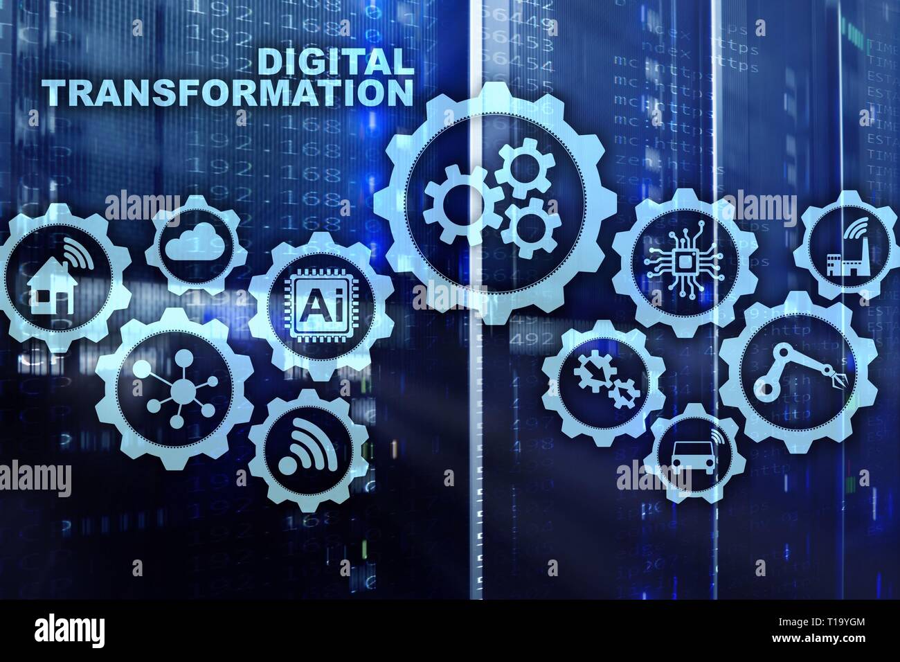 Digital Transformation Concept of digitalization of technology business ...