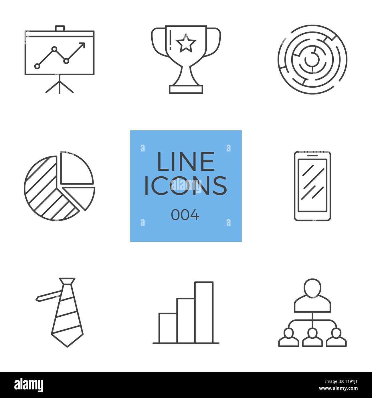 Business Related Vector Line Icons Set. Isolated on White Background. Editable Stroke Stock ...