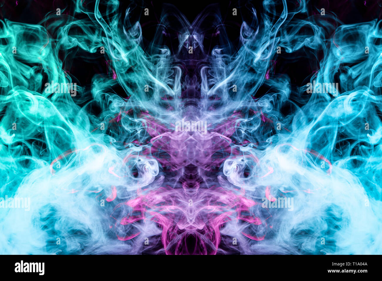 Fluffy Puffs blue and pink smoke and Fog in the form of a skull ...