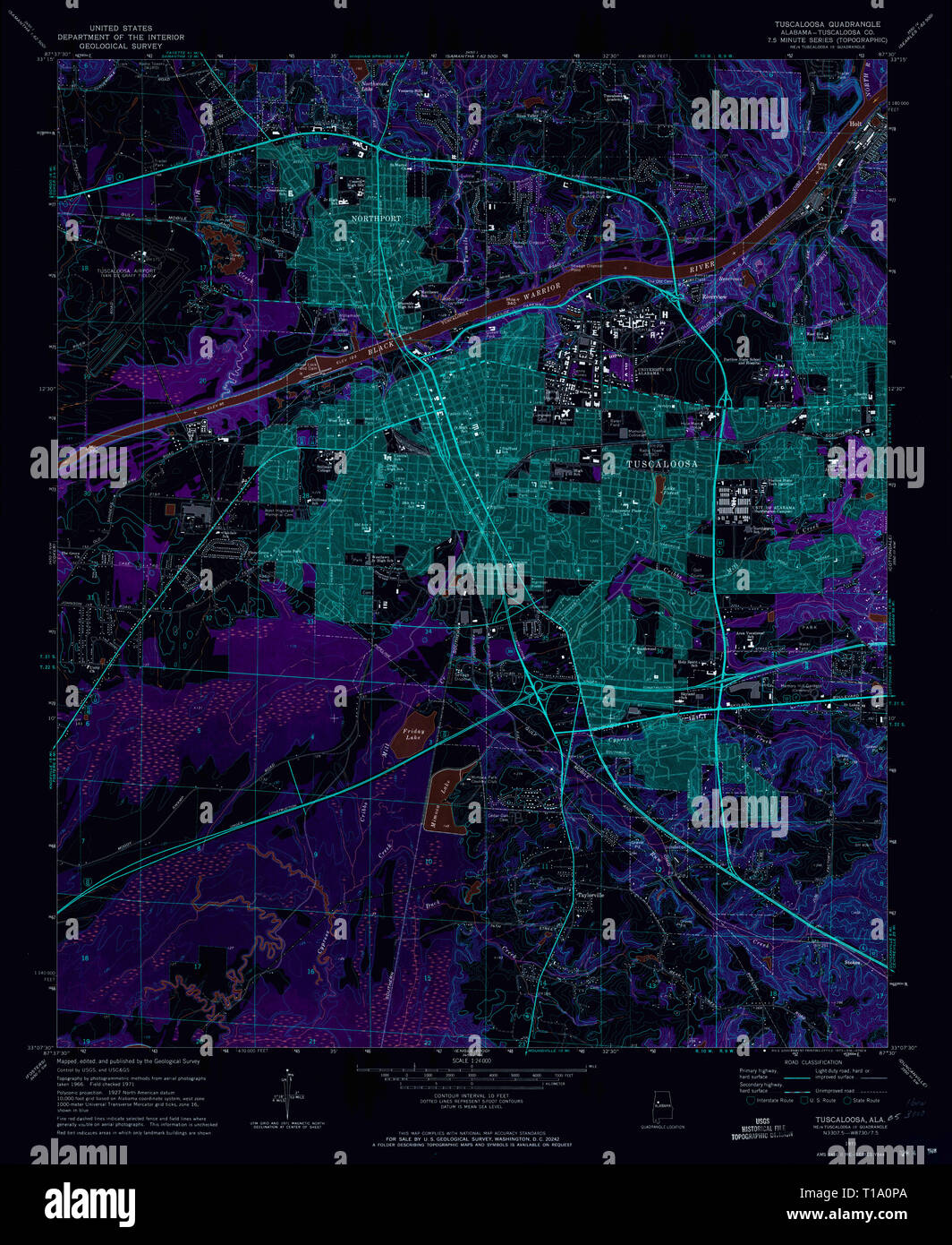 Tuscaloosa map hi-res stock photography and images - Alamy