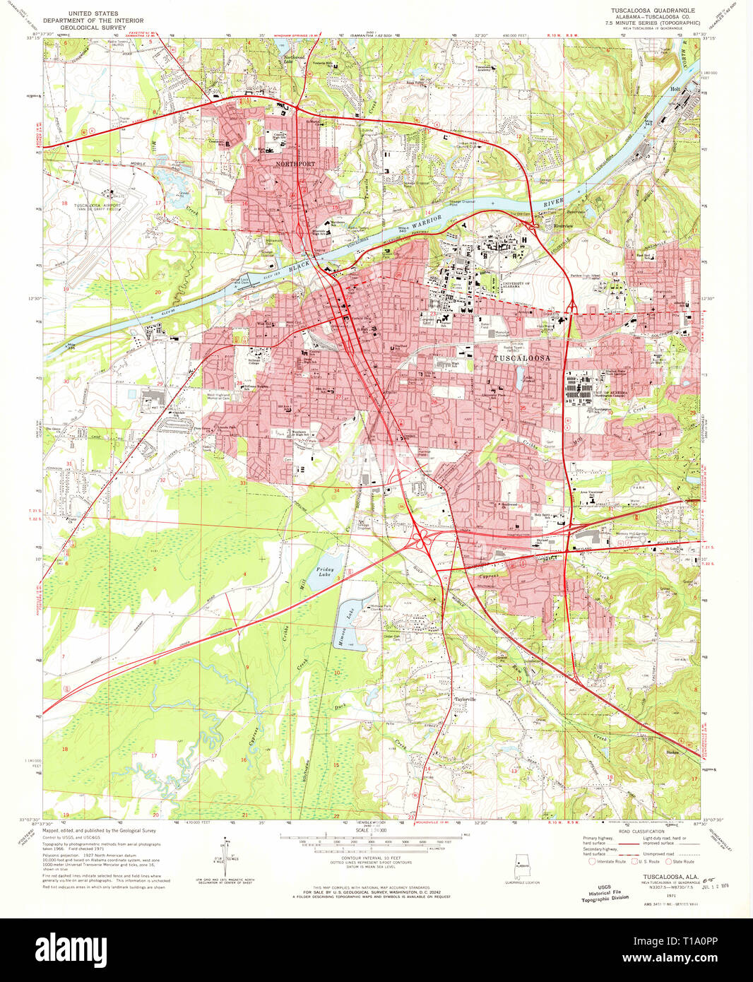 Tuscaloosa map hi-res stock photography and images - Alamy