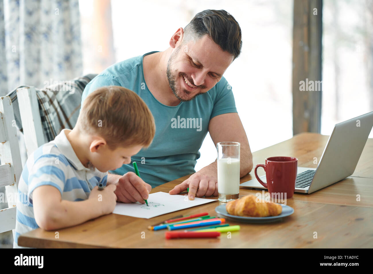 Helping to draw Stock Photo - Alamy