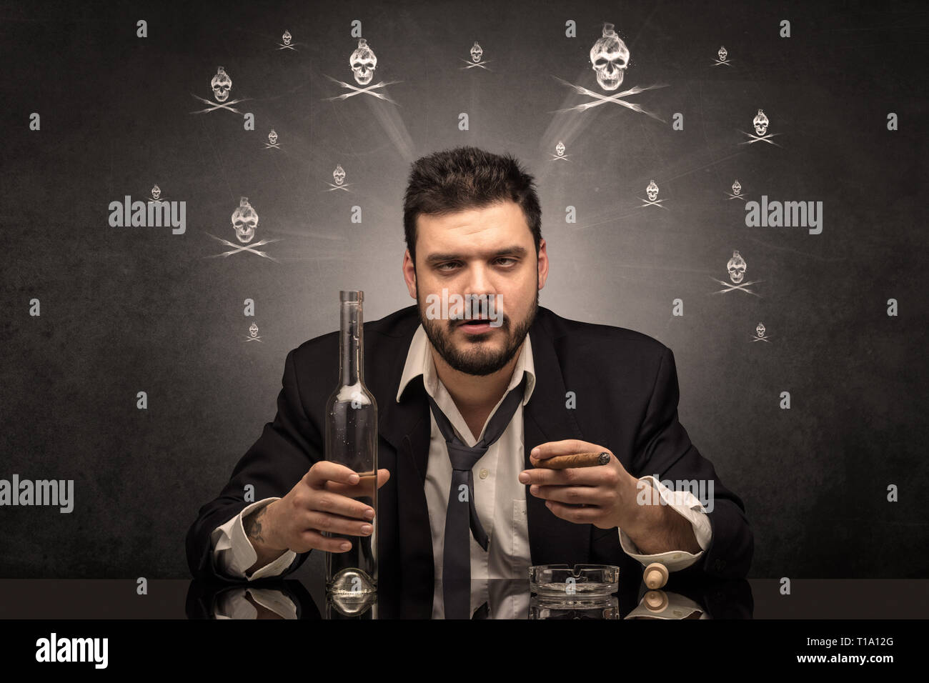 Loser drunk man sitting hi-res stock photography and images - Alamy