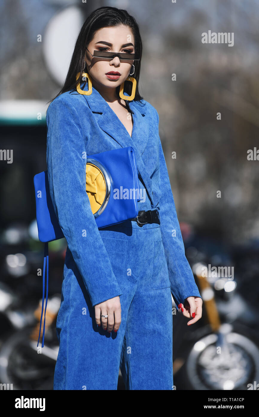 Paris France February 2019 Street Style Outfit Karina