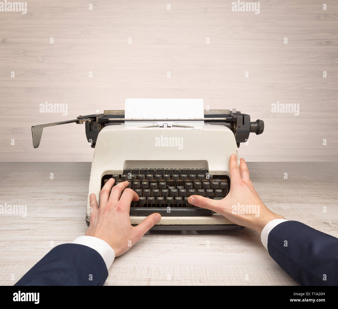 First person perspective elegant hand writing on an oldschool ...