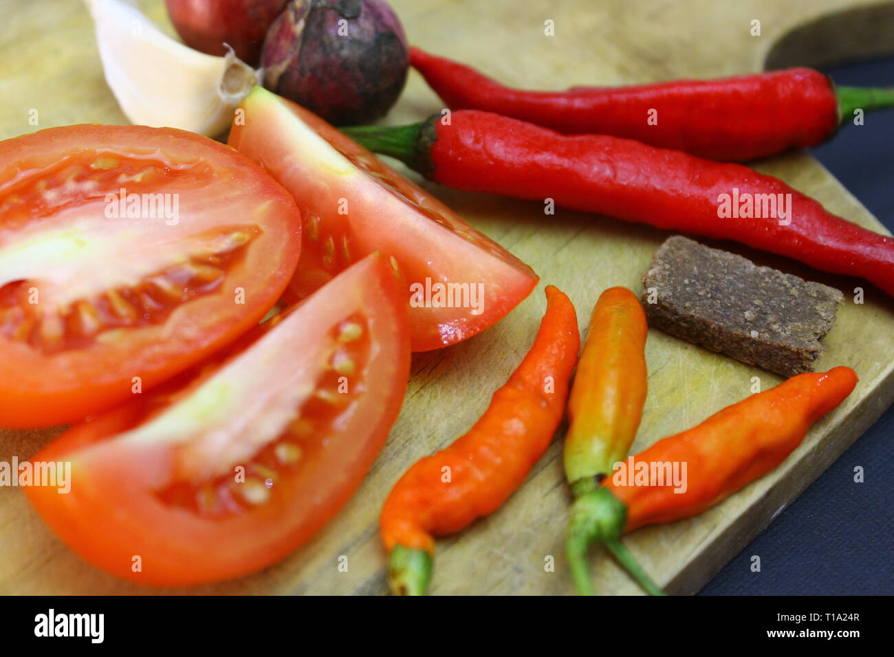 indonesian sambal ingredients Stock Photo - Alamy