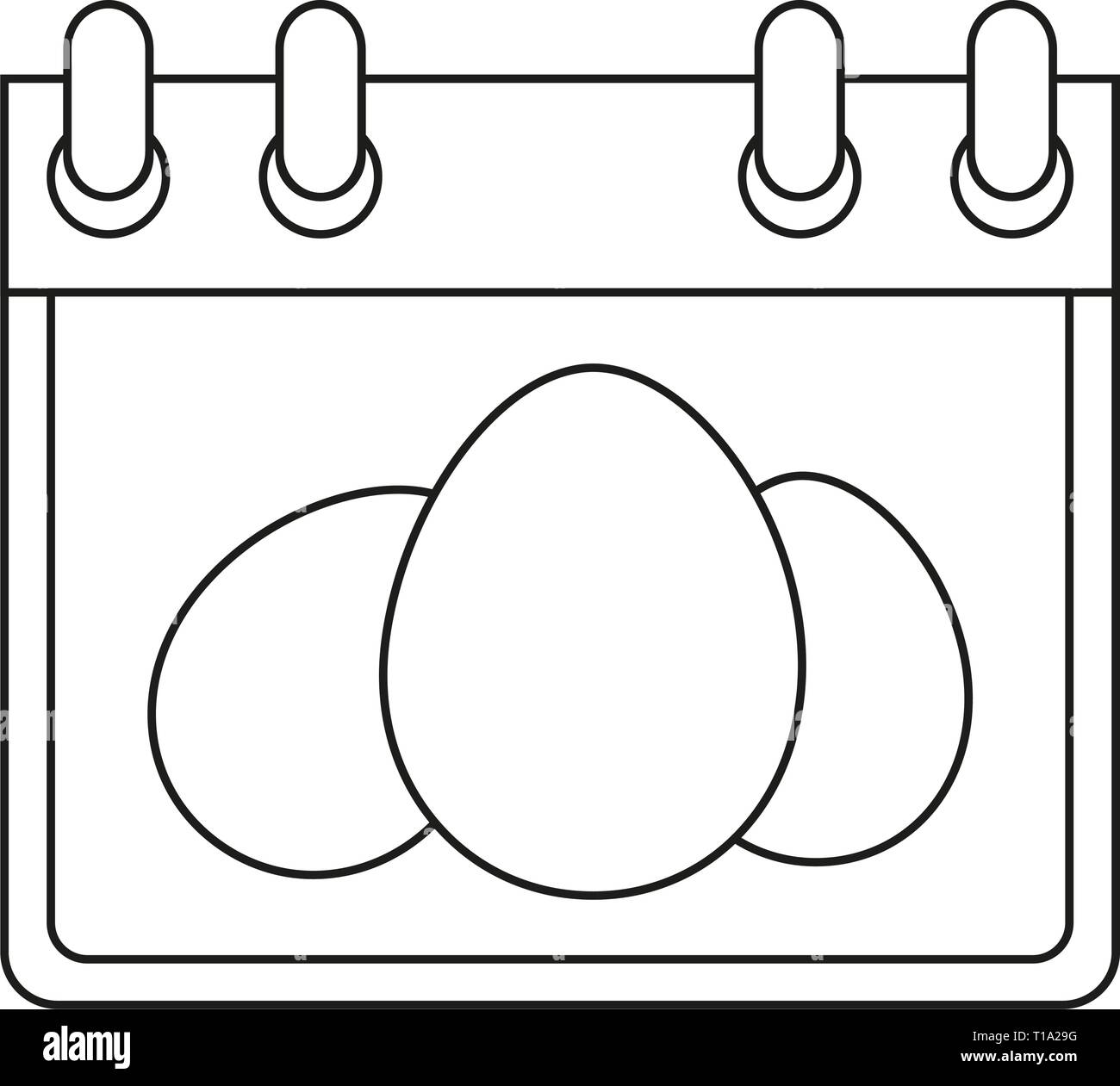 Line art black and white easter calendar Stock Vector Image & Art - Alamy