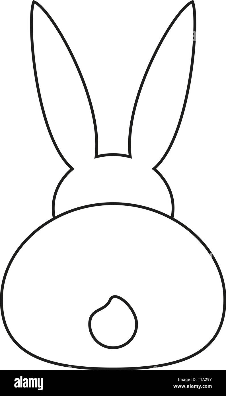 Bunny Back Outline Printable