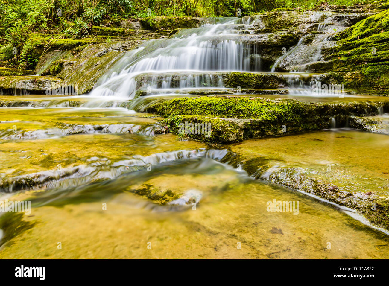 Little waterfalls on a creek Stock Photo - Alamy