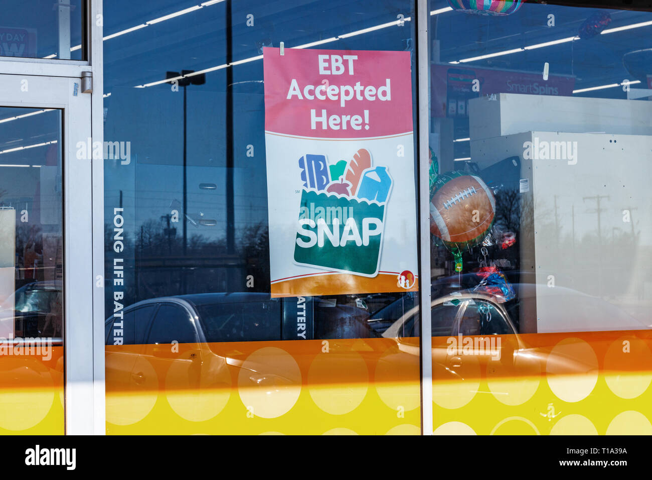 Indianapolis - Circa March 2019: SNAP and EBT Accepted here sign IV ...