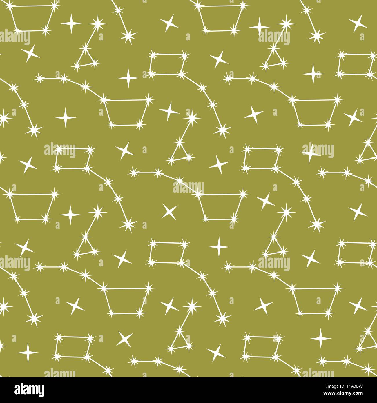 Seamless vector pattern with constellations. Space exploration ...