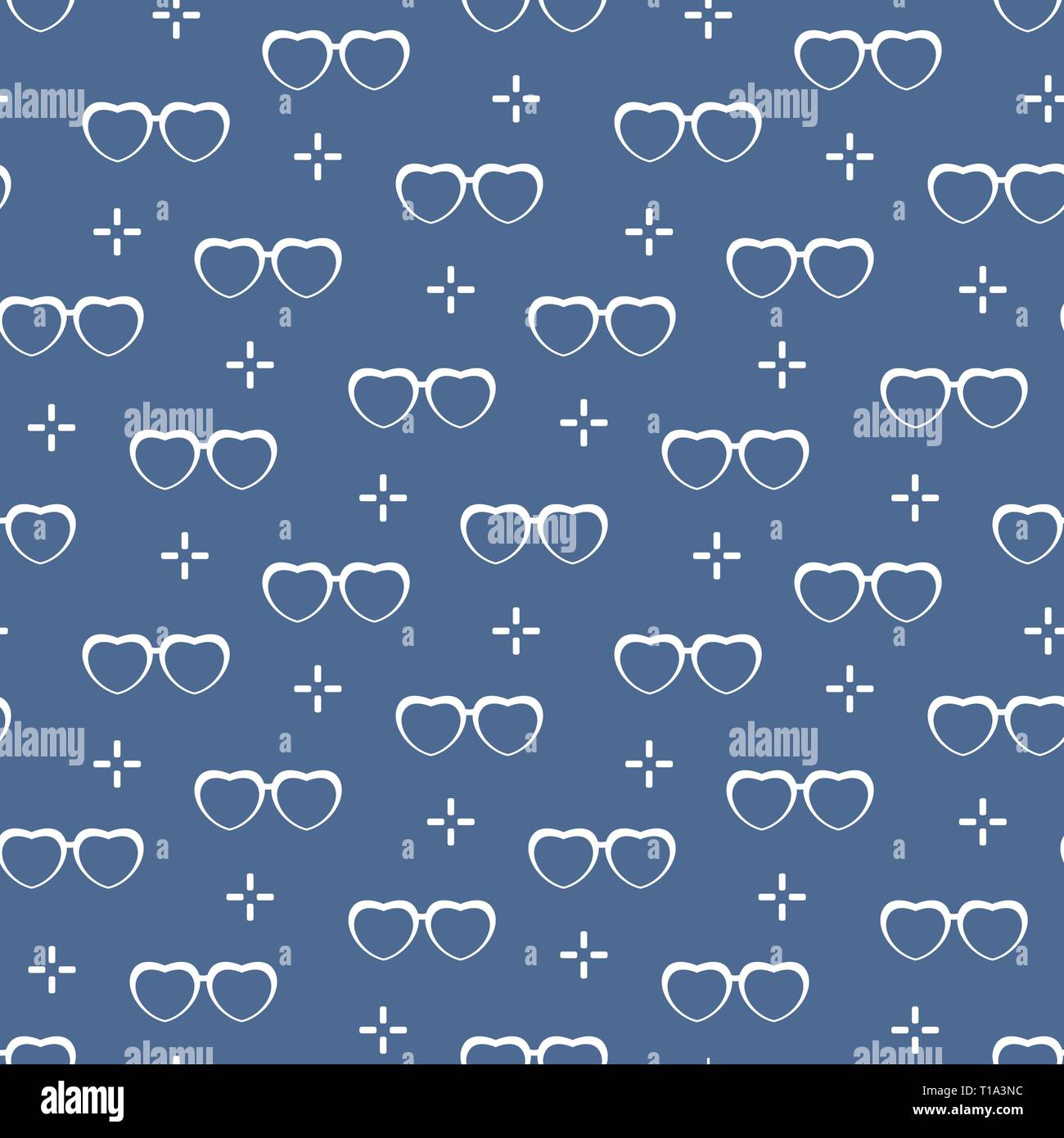 Seamless pattern with heart shaped glasses. Greeting card happy ...