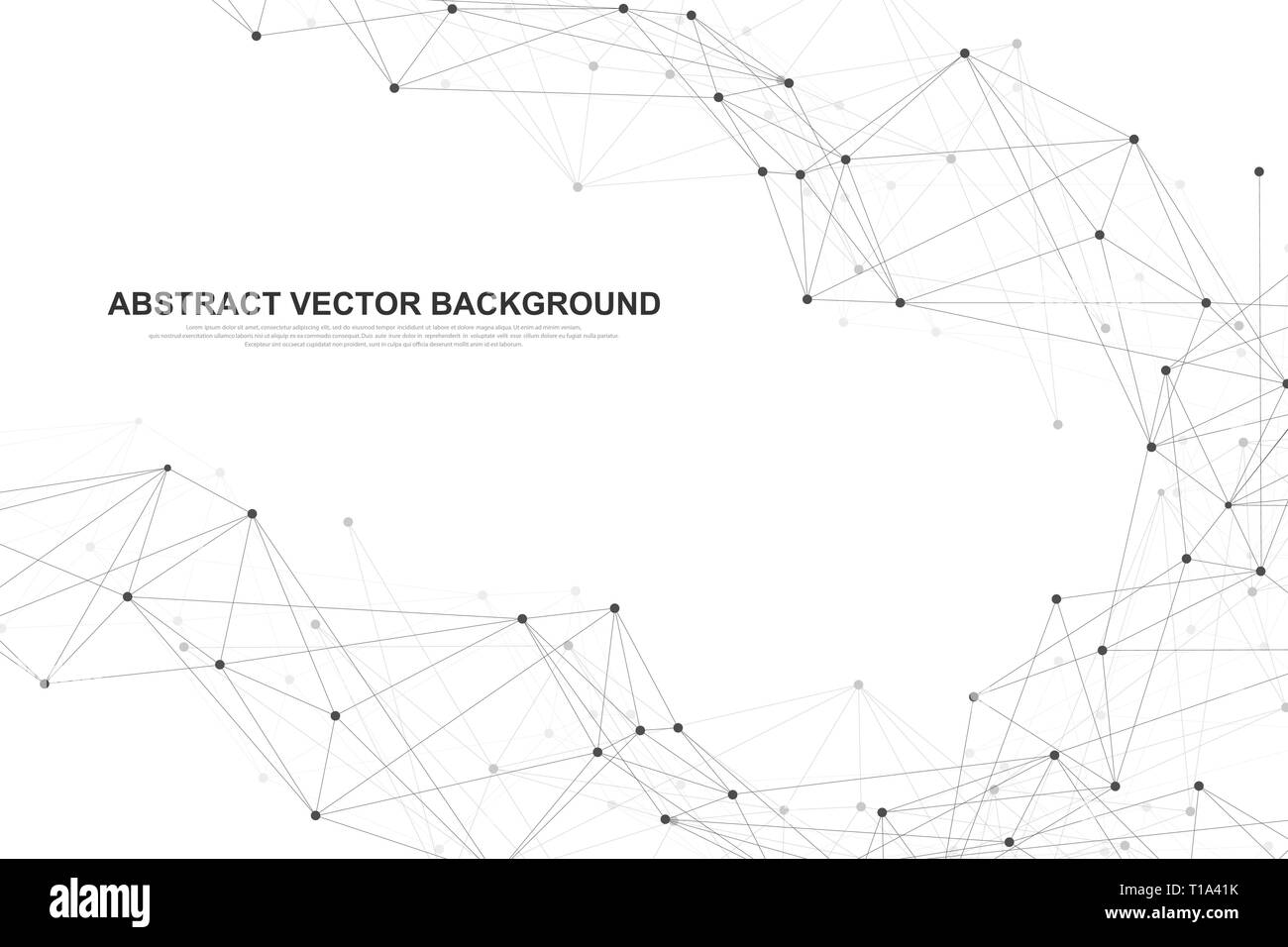 Abstract plexus background with connected lines and dots. Plexus geometric effect Big data with ...