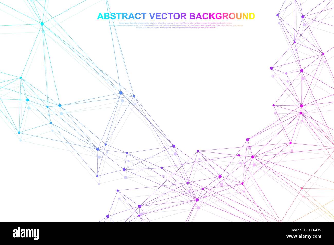Abstract plexus background with connected lines and dots. Plexus geometric effect Big data with ...
