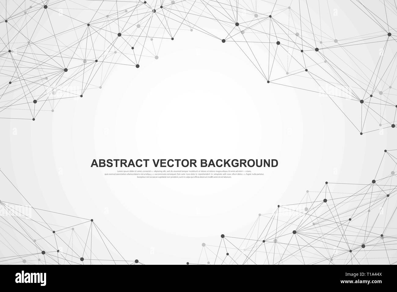 Abstract plexus background with connected lines and dots. Plexus geometric effect Big data with ...