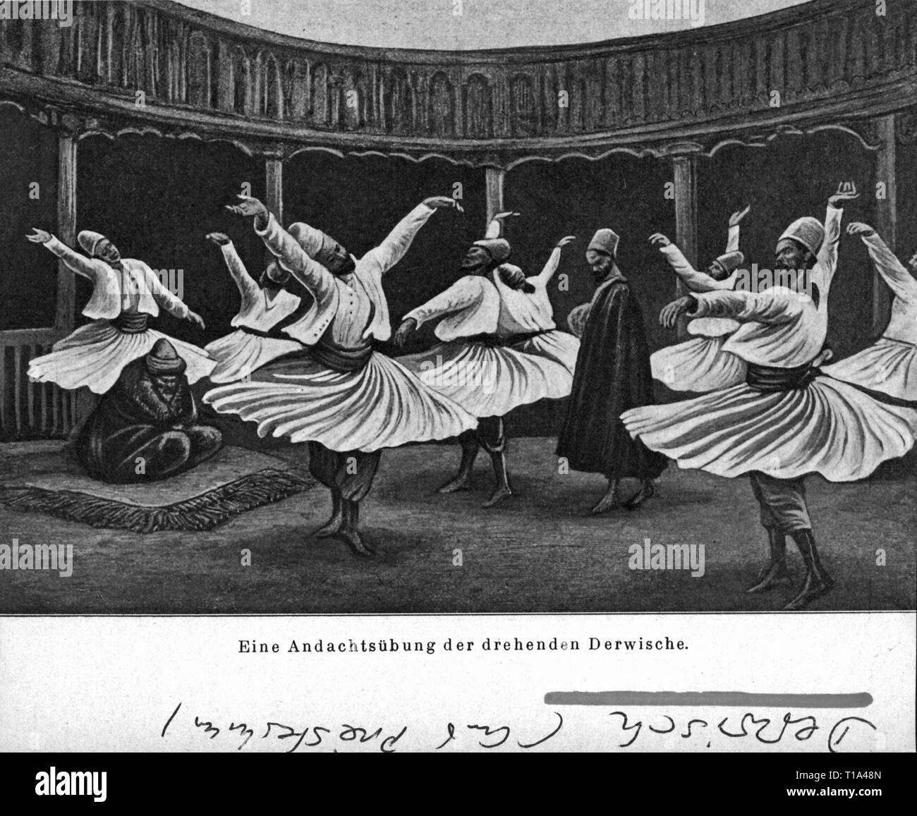 religion, Islam, dervishes during prayers, circa 1900, Additional ...