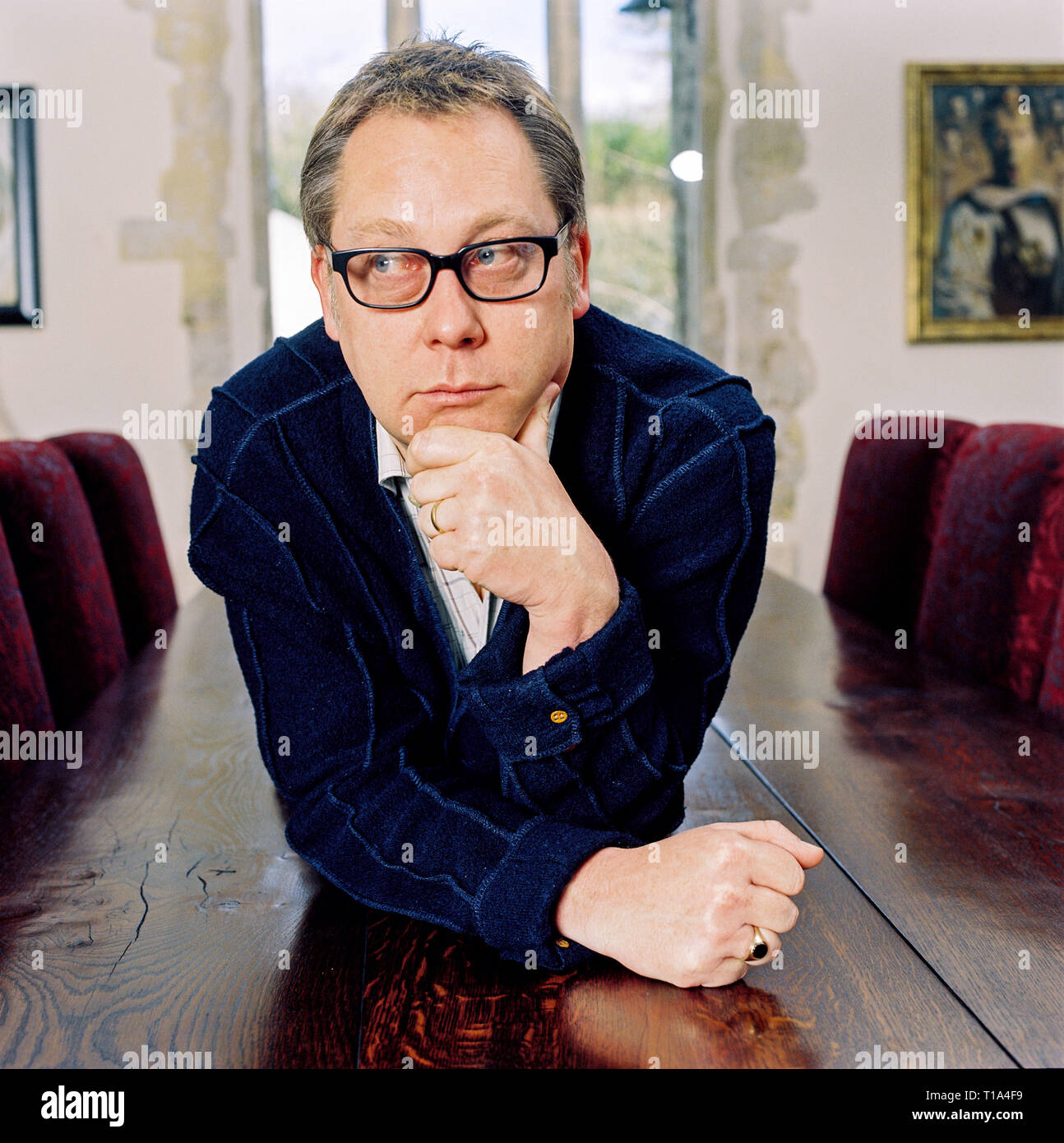 Portrait of comedian Vic Reeves photographed at home in March 2006 ...