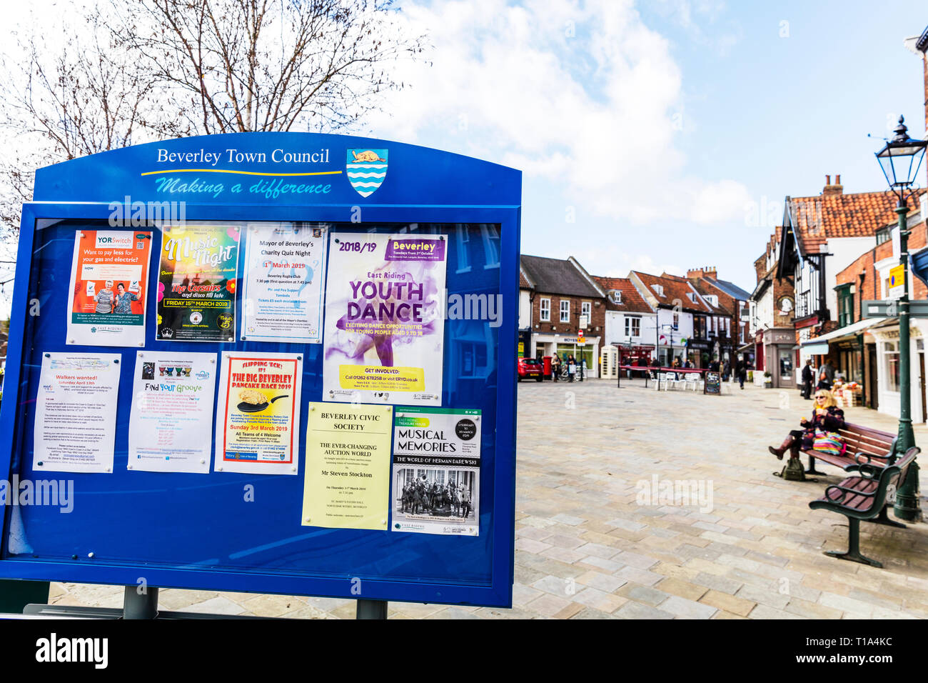 Notice board to9wn notice board hi-res stock photography and images - Alamy