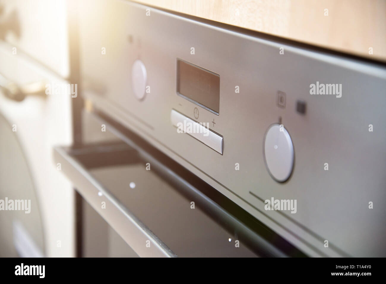 Brand new never used gas stove in appliance retail store Stock Photo ...