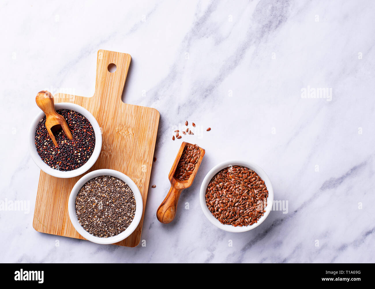 Chia, quinoa and flax seeds Stock Photo - Alamy
