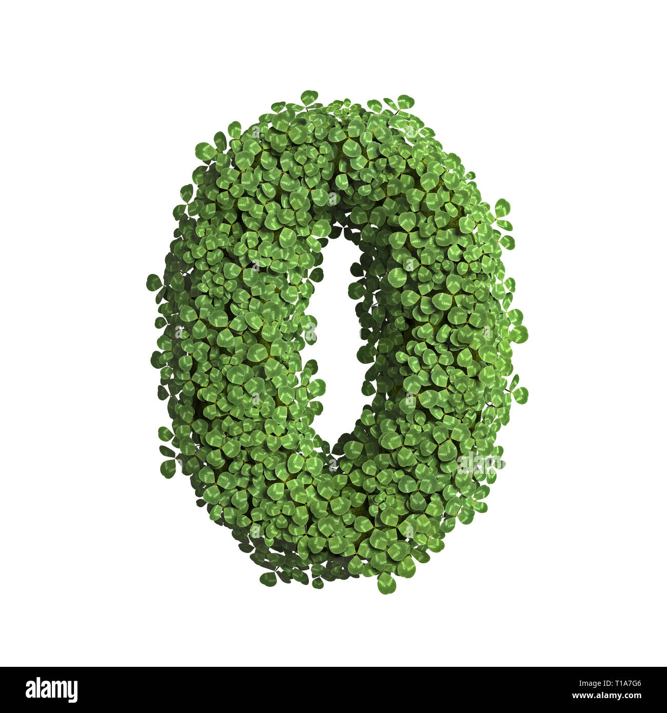 clover number 0 - 3d spring digit isolated on white background. This ...