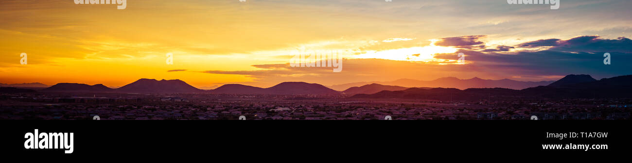 Colorful sunset over arizona desert hi-res stock photography and images ...