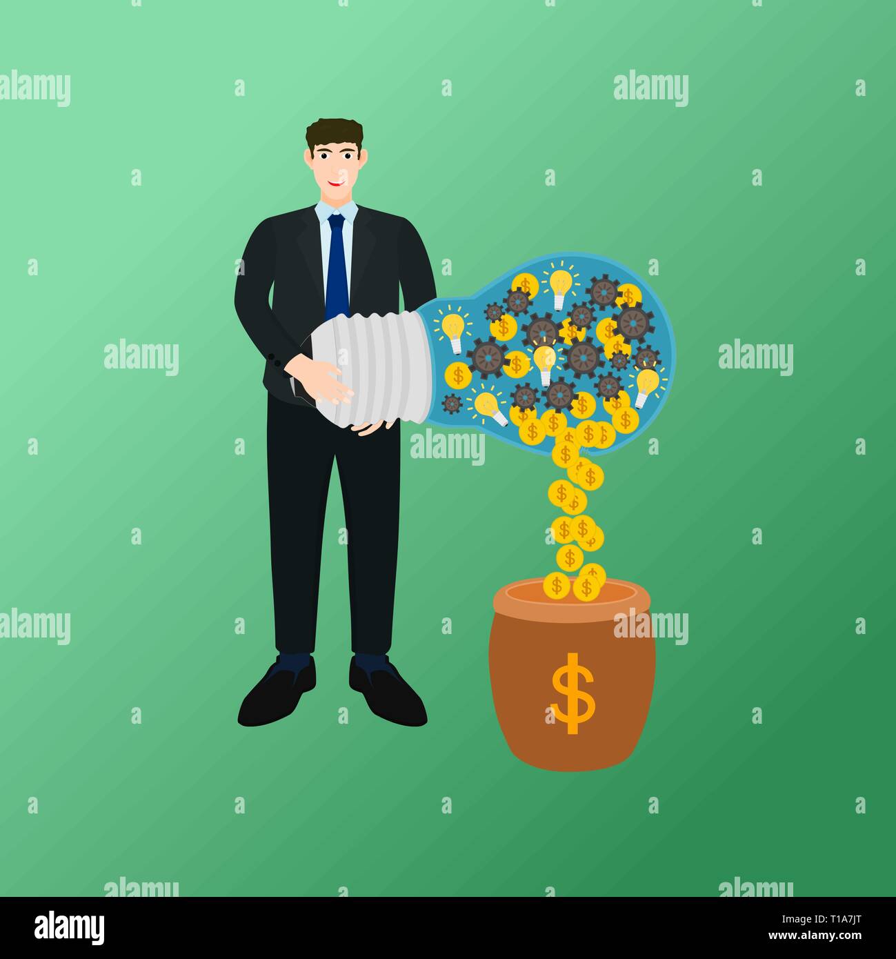 Money jar cartoon Stock Vector Images - Alamy