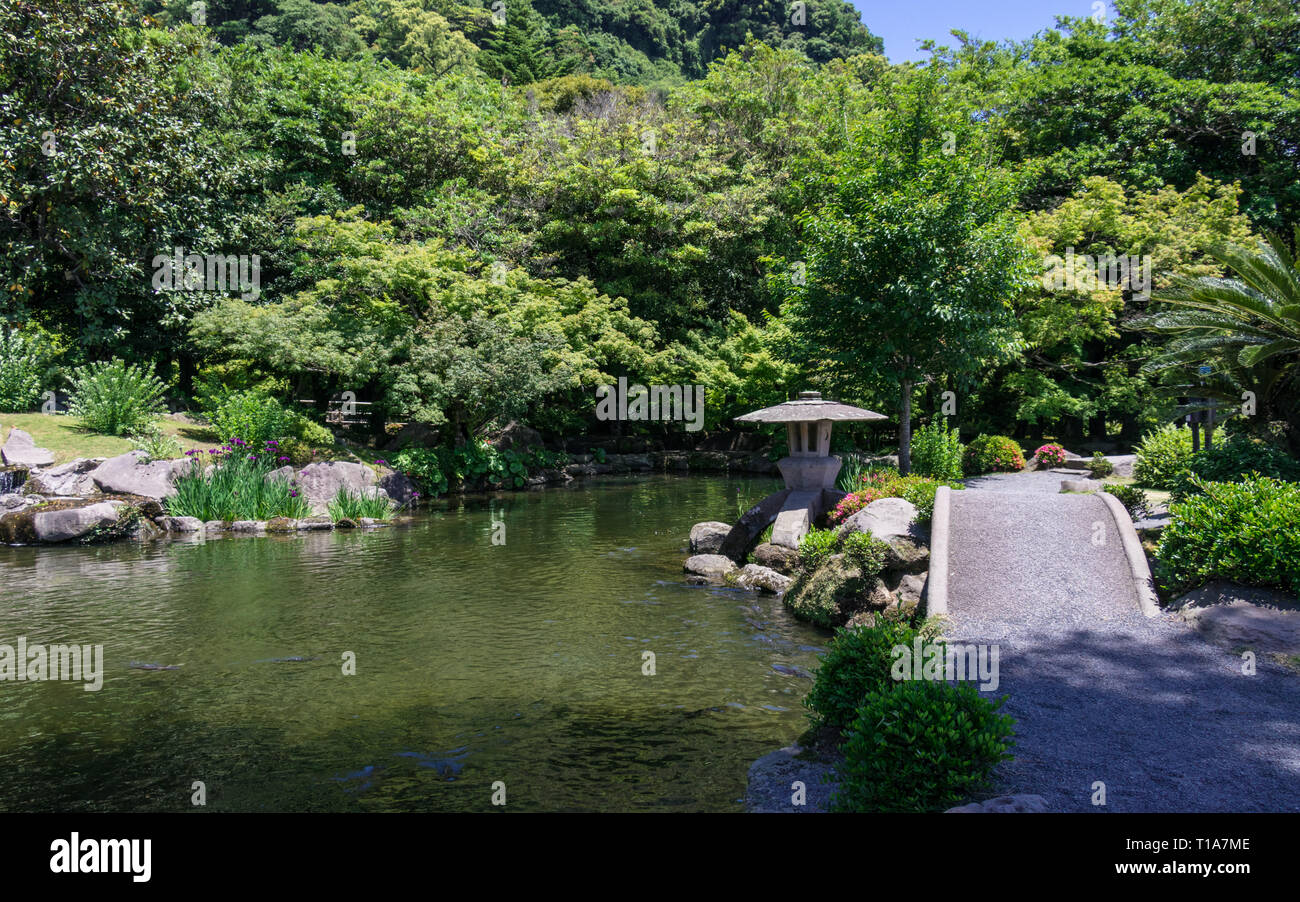 Japanese Garden covered by green Landscape. Taken in the wonderful ...