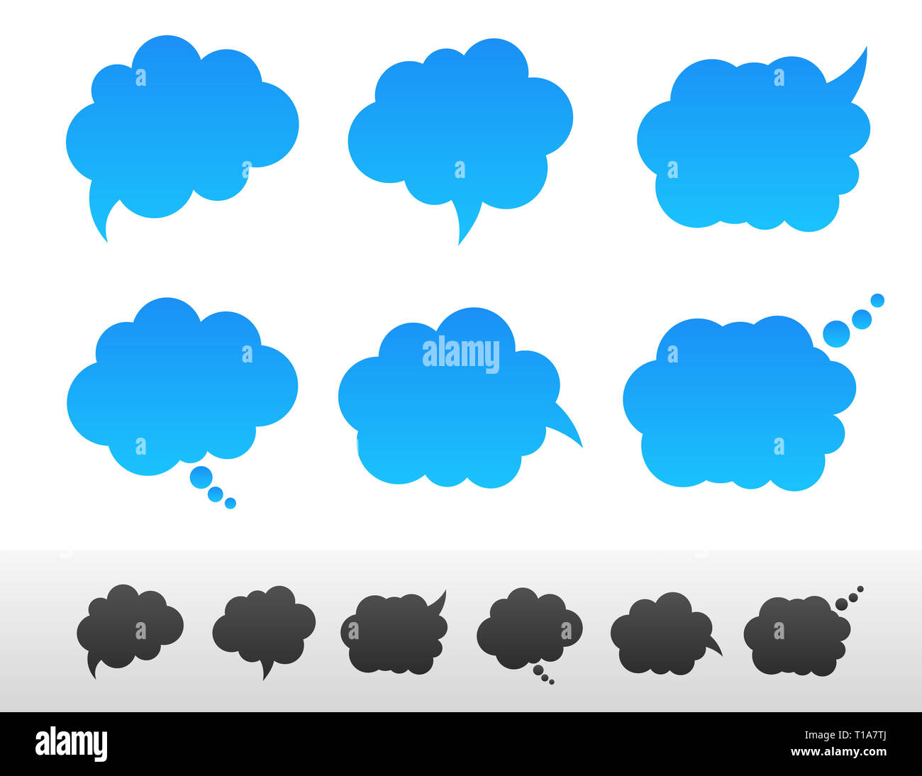 Set of speech and thought bubble shapes Stock Photo - Alamy