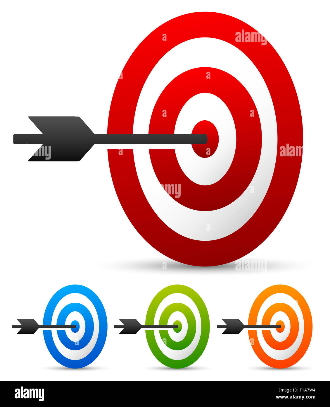 Arrow in target Stock Photo - Alamy