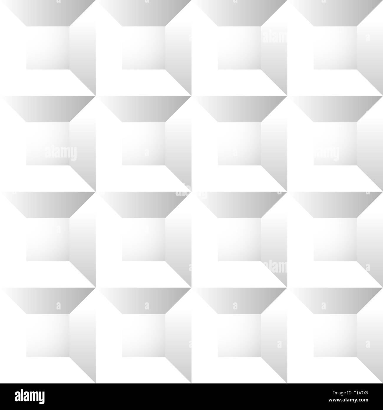 Seamless, repeatable patterns with beveled squares. Abstract grayscale ...