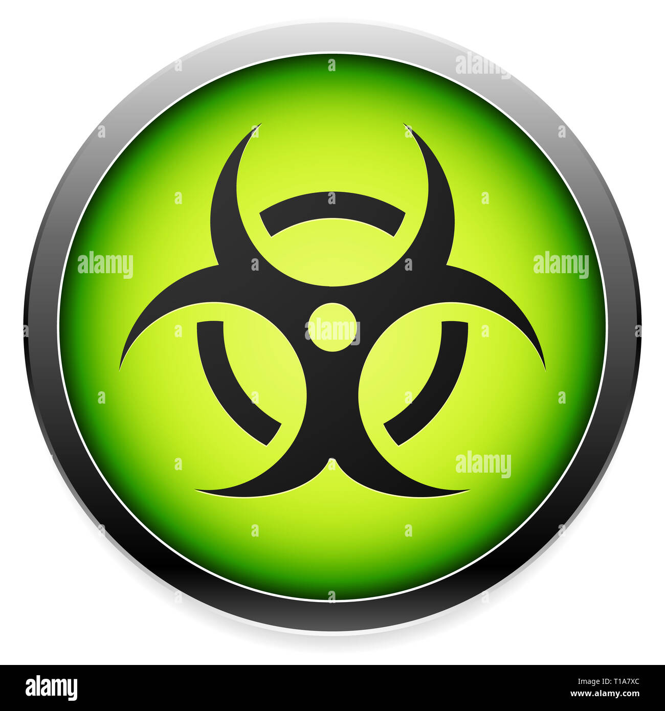 Quarantine, contamination, bio-hazard symbol, sign, icon in green ...