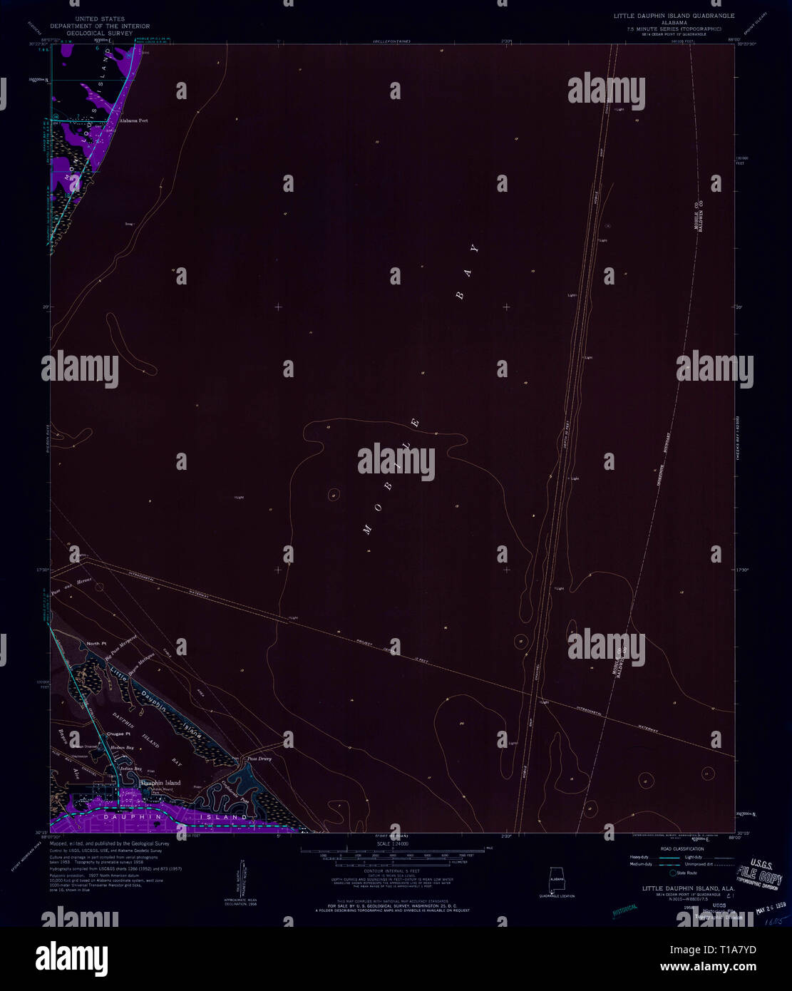 Dauphin island alabama map hi-res stock photography and images - Alamy