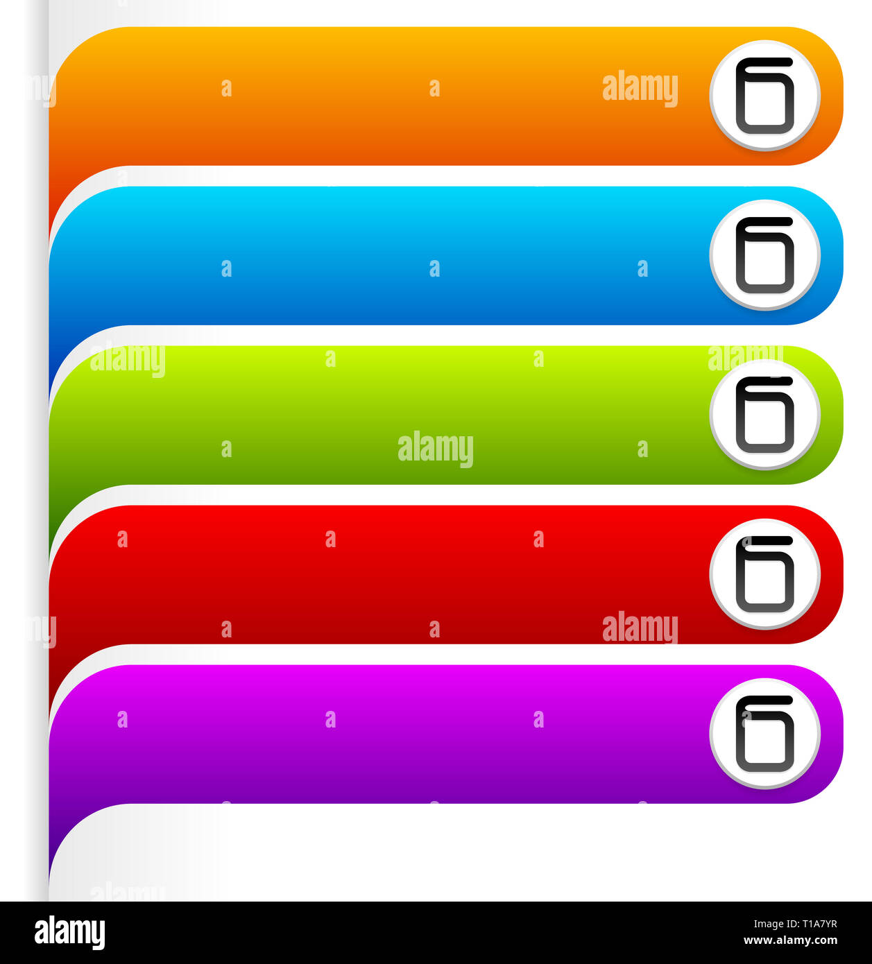 Set of bright, colorful oblong design elements. Vector graphics Stock ...