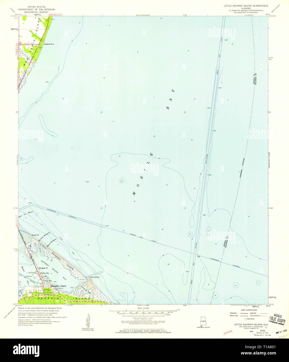 Dauphin island alabama map hi-res stock photography and images - Alamy