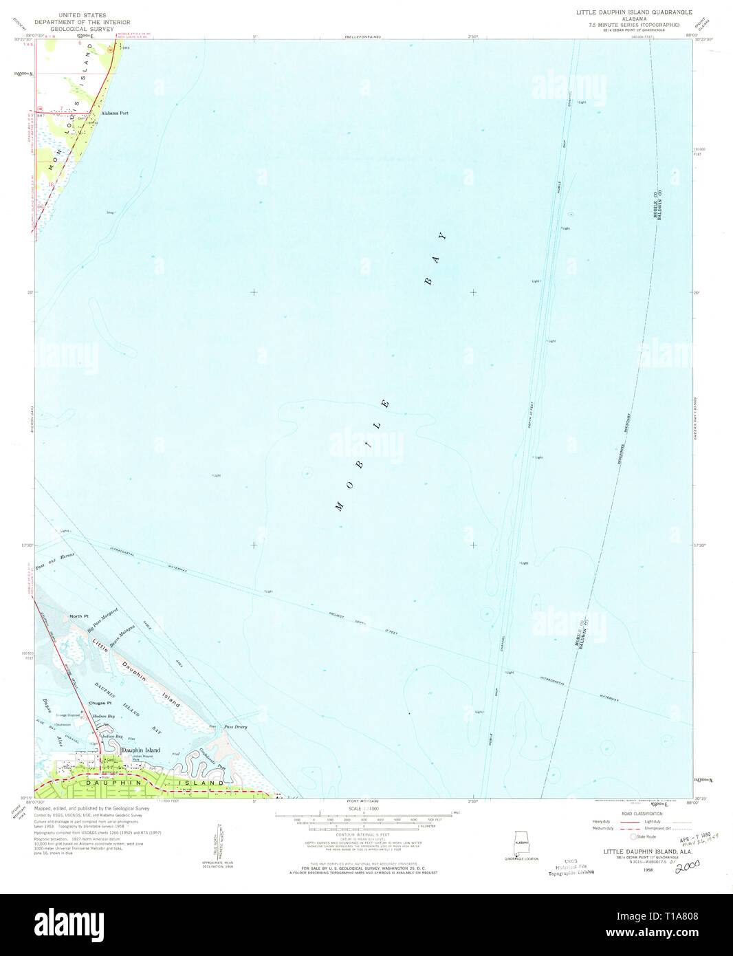 Dauphin island alabama map hi-res stock photography and images - Alamy