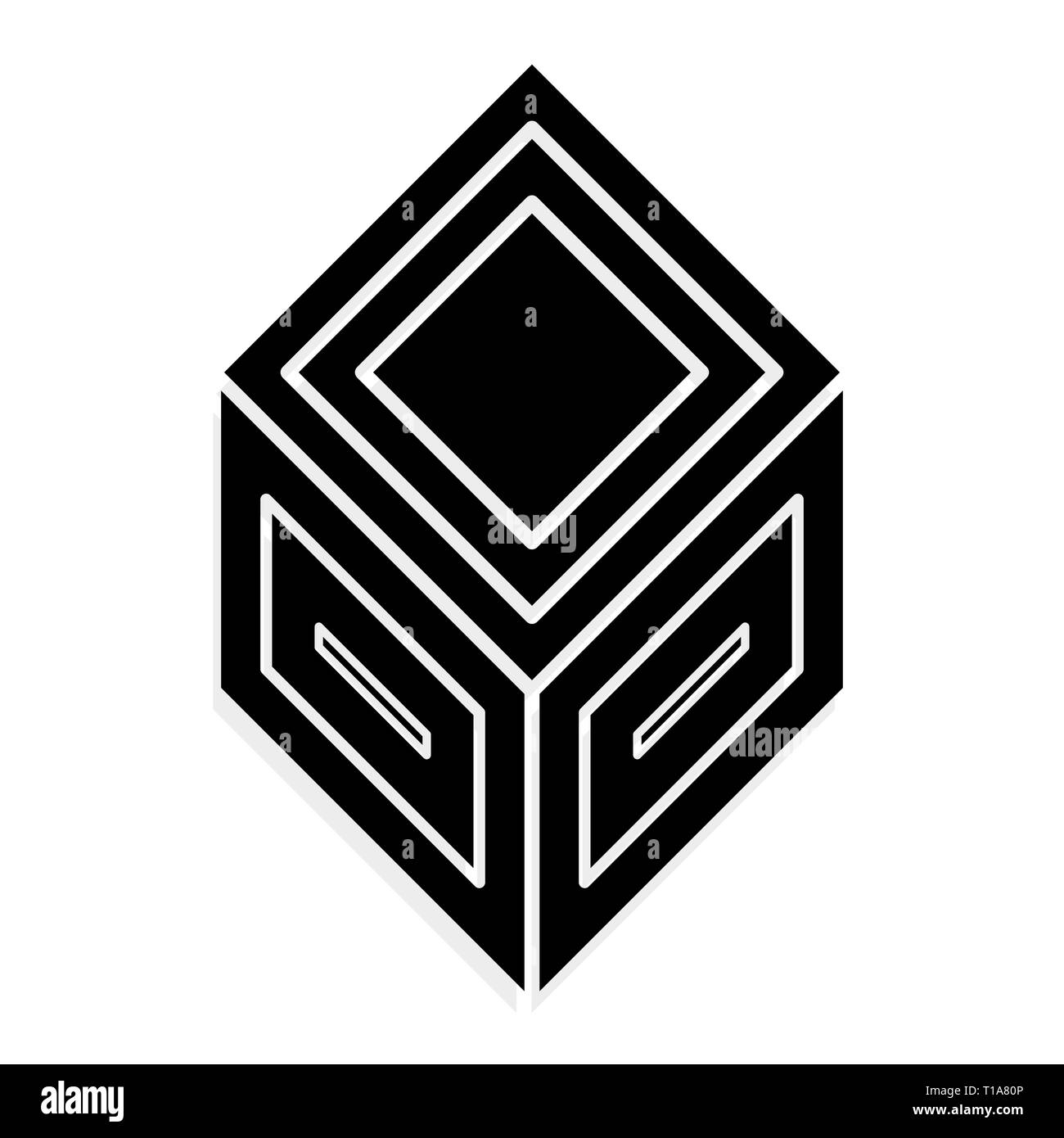 3d abstract cube symbol, icon. Vector illustration Stock Photo - Alamy