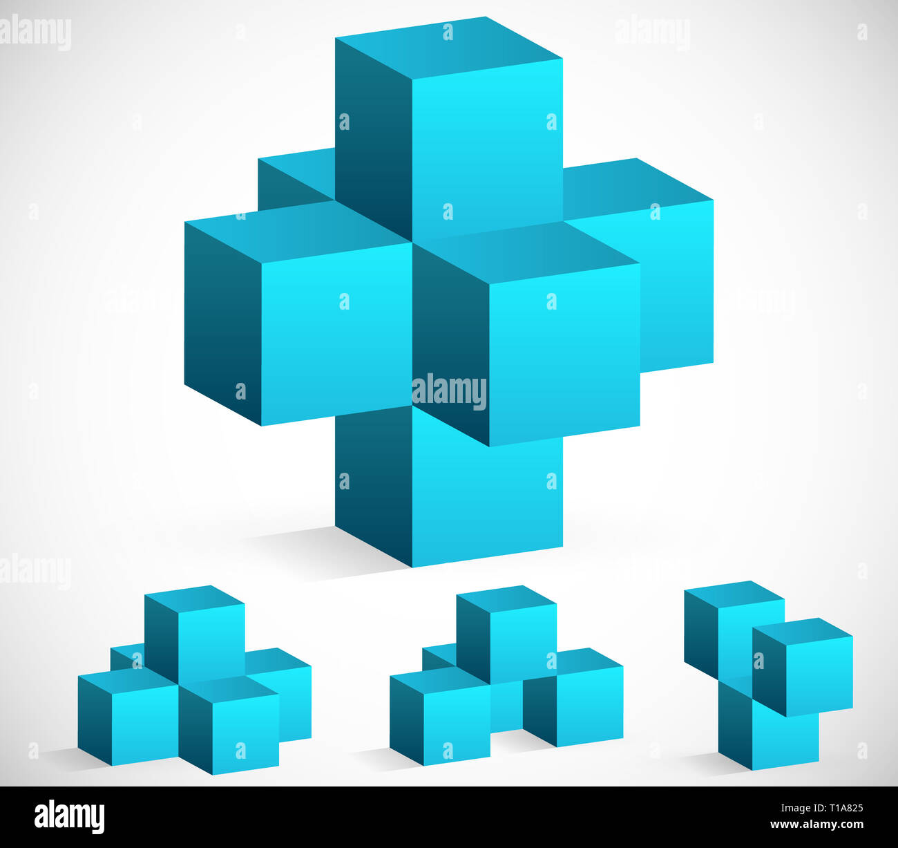 Geometric cube icons three hi-res stock photography and images - Alamy