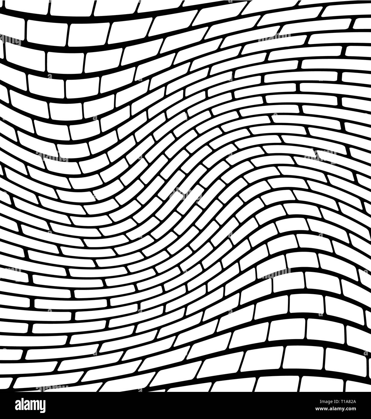 Abstract Brick Wall Texture with Rotating, Swirling Distortion Effect ...