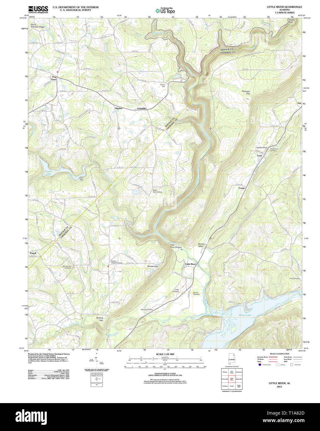 Alabama river map hi-res stock photography and images - Alamy