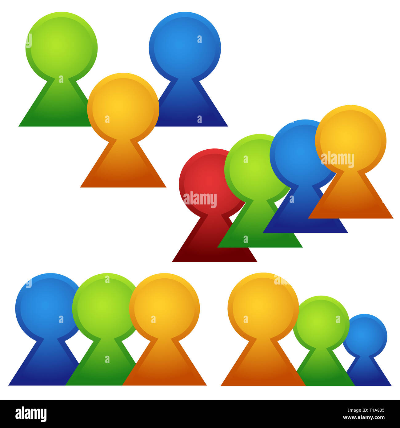 Groups of colorful figures Stock Photo - Alamy